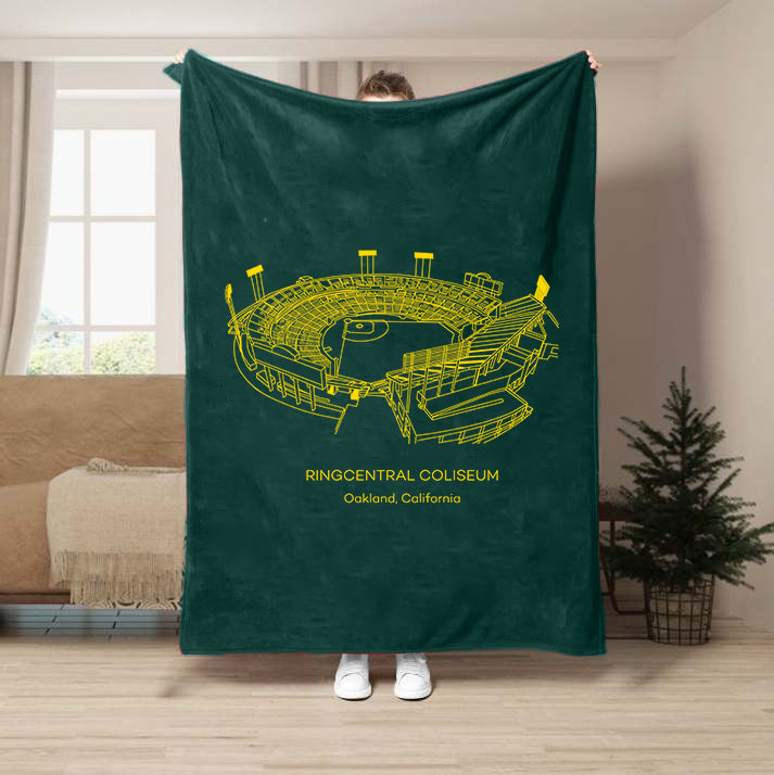RingCentral Coliseum-Oakland Athletics Baseball Stadium Blanket – 4FunGift