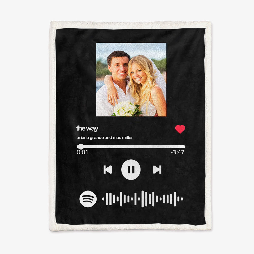 Custom Scannable Music Code And Photo Blanket – 4FunGift