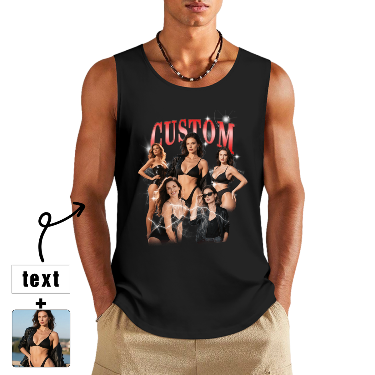 (Local Warehouse) Custom Made Vintage Retro 90S Tank Top Red – 4FunGift
