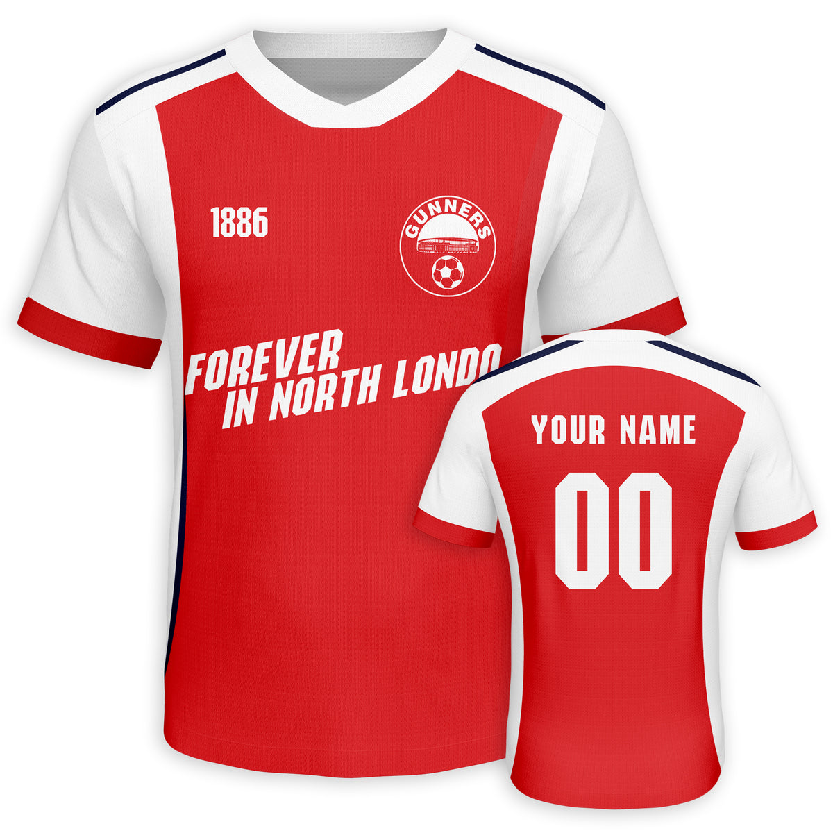 Custom Arsenal 1886 Home Shirt - Red/White Stripes Name & Number – 4FunGift