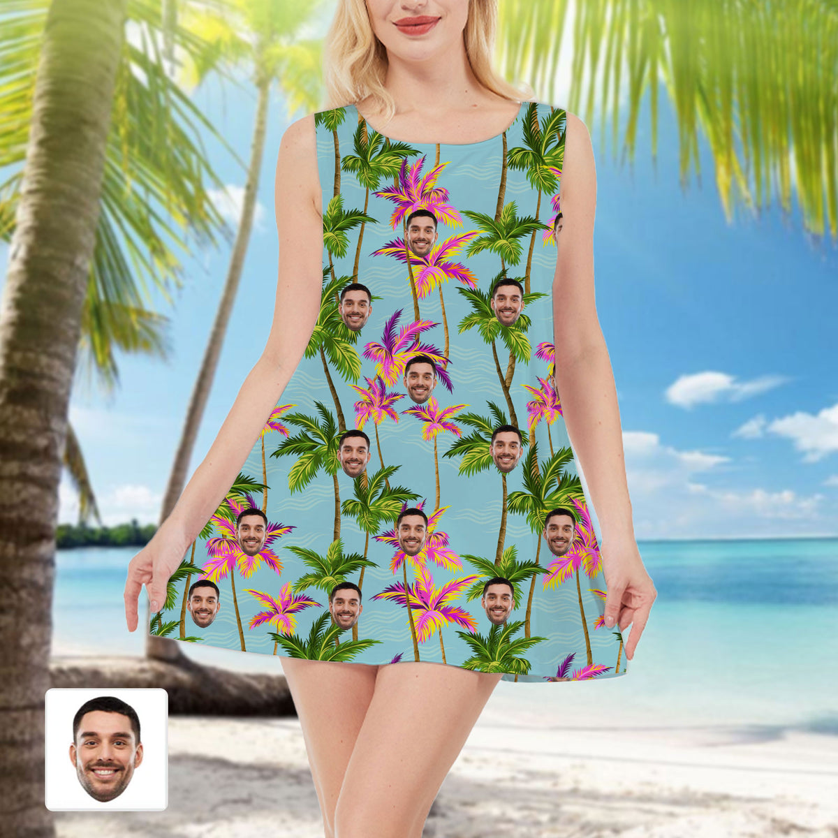 Women's Dresses Custom Face Photo Personalized Summer Dresses – 4FunGift