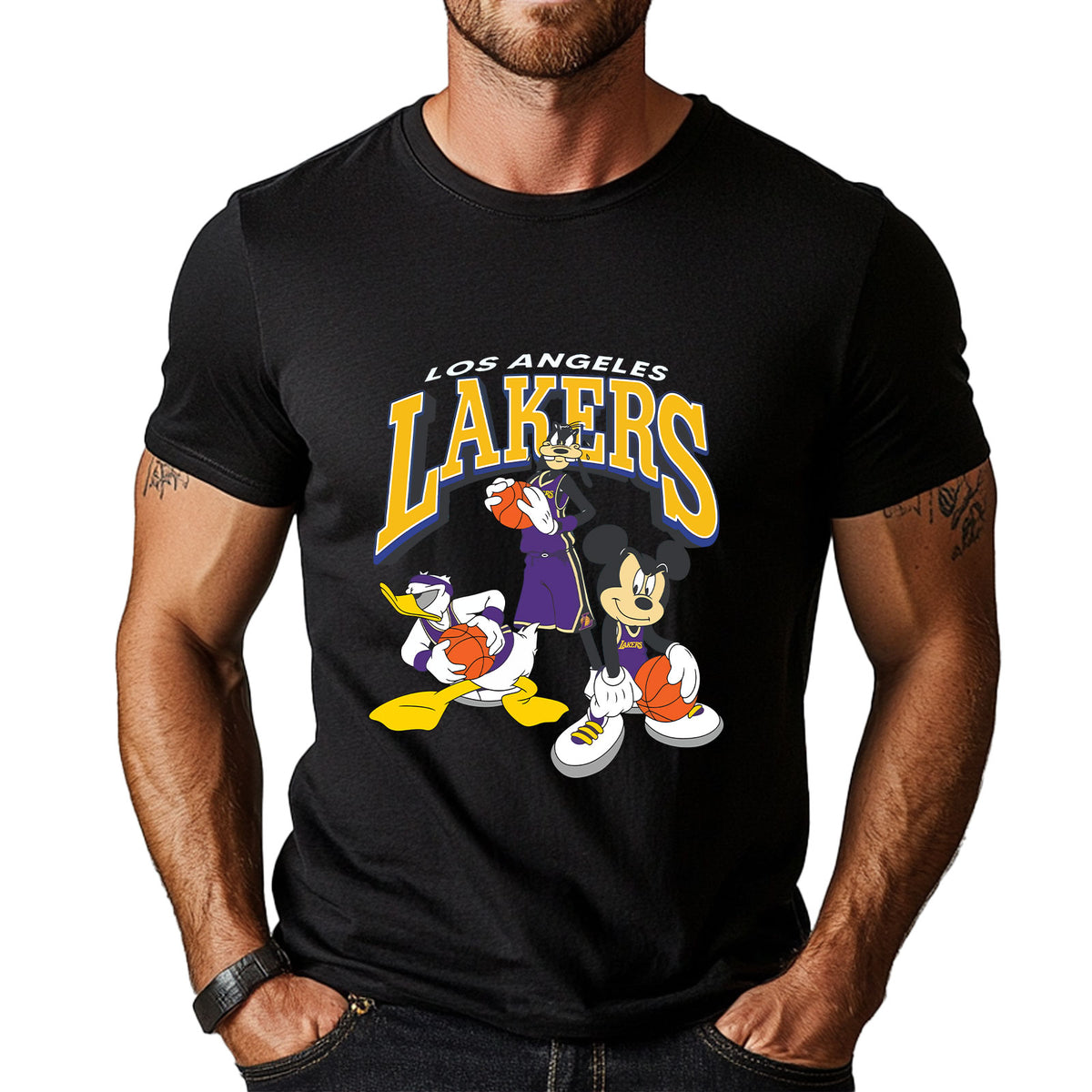 (Local Warehouse) Los Angeles Lakers Mickey Squad T-Shirt – 4FunGift