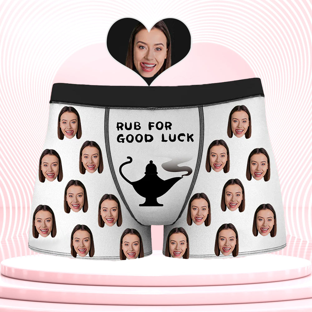 Personalized Face Boxers Custom Funny Underwear-Good Luck – 4FunGift