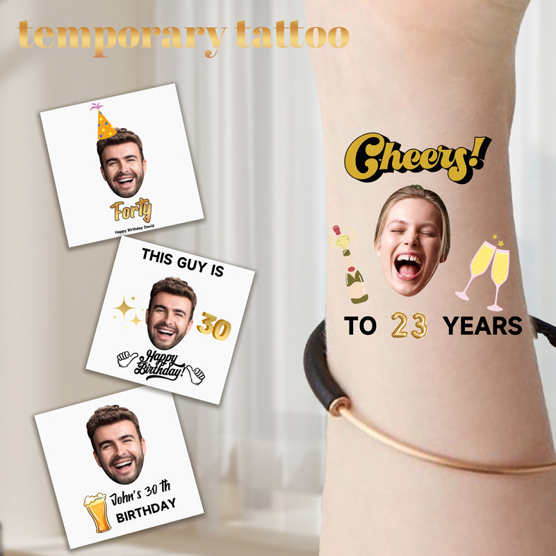 Custom Face Tattoos Birthday Tattoos Custom Temporary Tattoos Party Fa ...