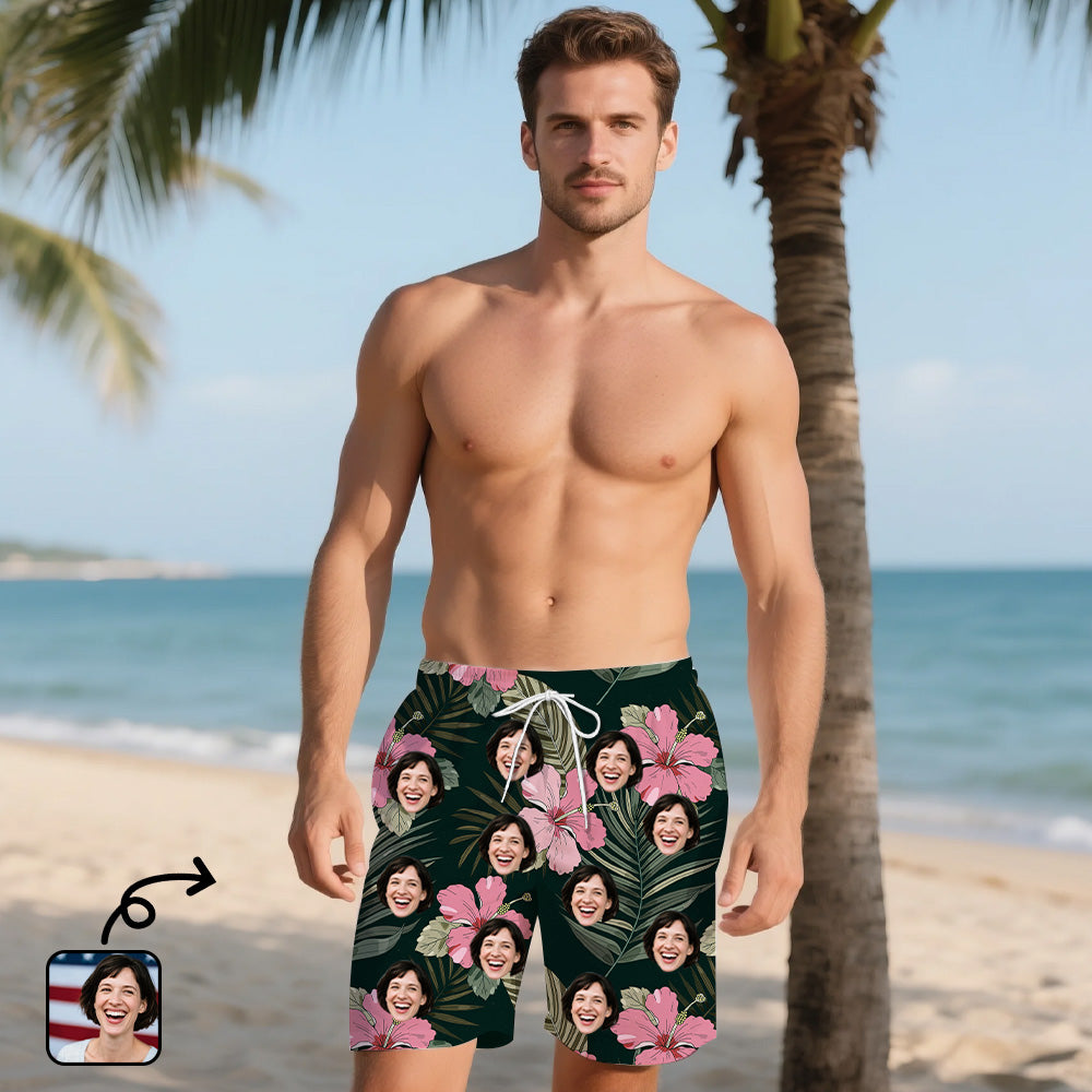 (Tax Included) Make A Splash In These Custom Face Surf Style Swim Trun ...