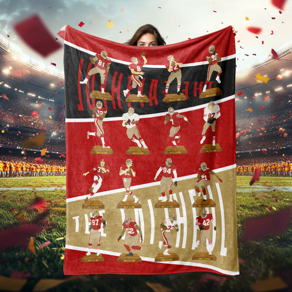 San Francisco 49ers Inspired Legends Print Blanket Gift for The Faithf ...