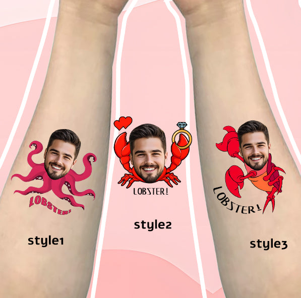Seafood Proposal Fun Stickers Custom Face Tattoo Stickers Personalized ...