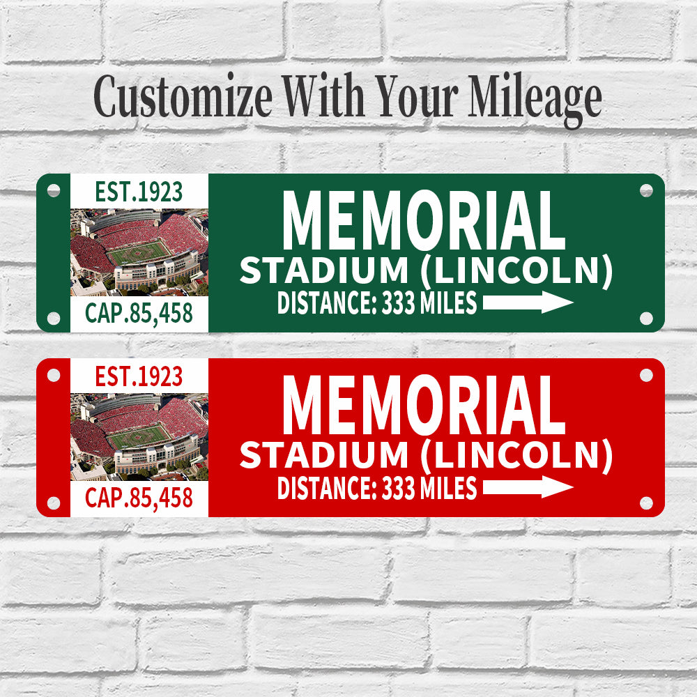 Lincoln Memorial Stadium, Custom Mileage Sign for Nebraska Cornhuskers ...