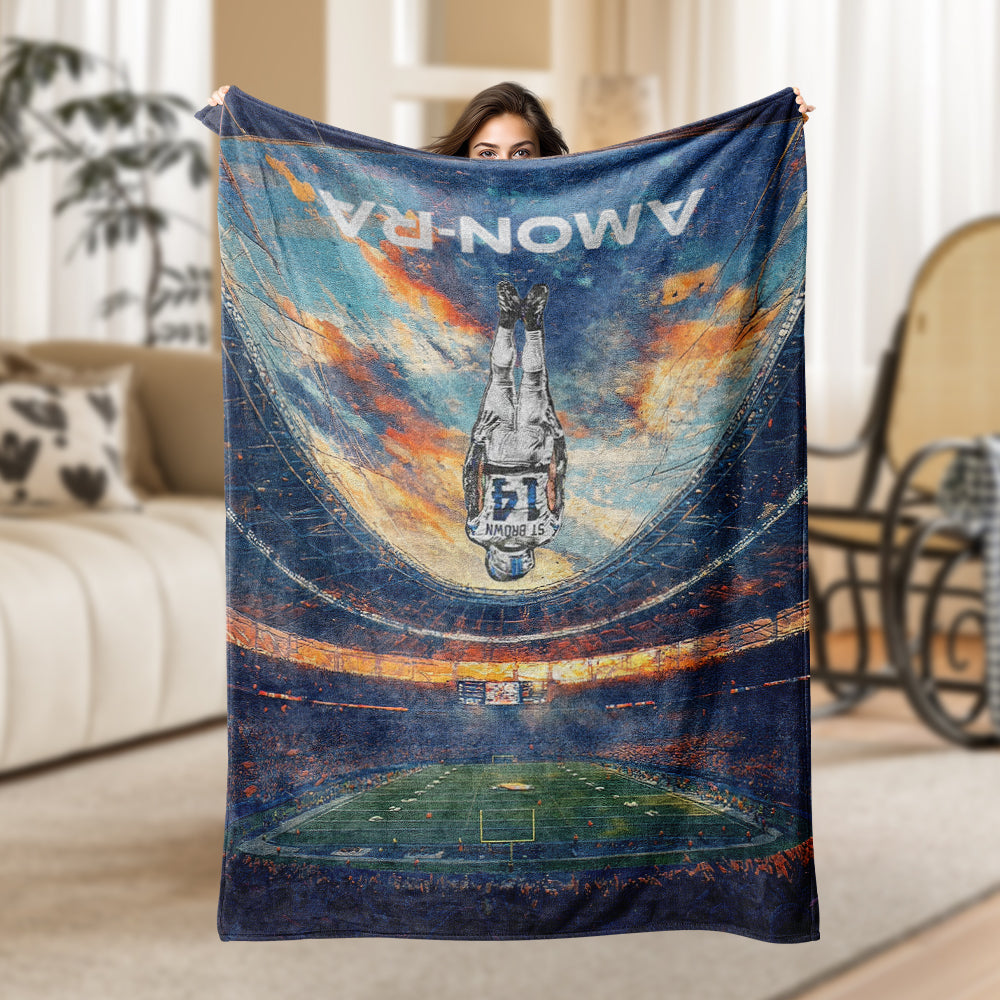 Amon-Ra St. Brown Headstand Blanket Gift for Lions Fans Touchdown Cele ...