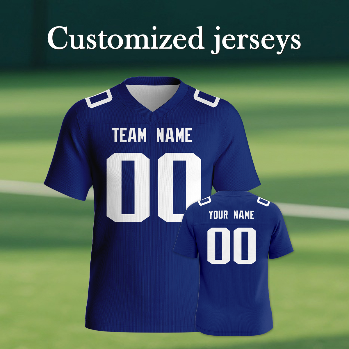NY Giants Classic Jersey - Custom Name & Number Dark Blue/Red – 4FunGift