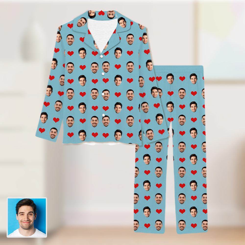 Custom Unisex Photo Pajamas with Face Personalized Photo Sleepwear ...